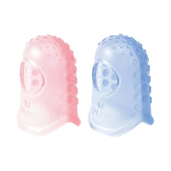 ハニカム型の突起で紙をしっかりキャッチ！おしゃれなツートーンカラー（カラーミックス）。通気穴と内側の突起が指との密着を防ぎムレにくいです。●色：ピンク、ブルー各1個●寸法：長径15×短径13×長25.5mm●厚[mm]：（突起部除く）0.8...