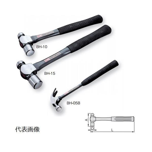 【3697657】●ピン等の打ち込み、組立て、着脱調整、R状の曲げ、リベット先端カシメなどの加工において打撃するのに使用します。●シャフトはグラスファイバー製で軽量・高強度です。★仕様★●規格:0.5ポンド●A（mm）:103●D（mm）:...