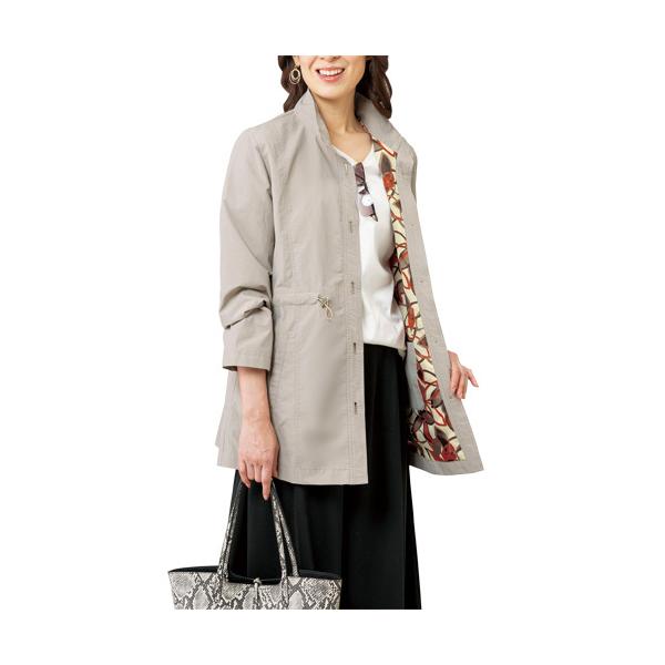 ご注文から通常約5〜15営業日で発送します。ミセスの褒められトラベルジャケット 全2色 アウター レディース 婦人服 ミセス シニア コート ベージュ ネイビー 薄茶色 紺色 花柄の裏地 おしゃれ シニアファッション 40代 50代 60代...