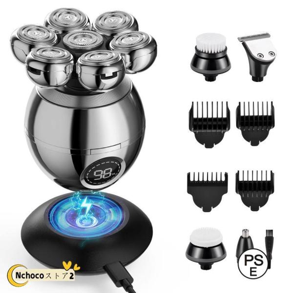 【商品概要】【7つ柔軟なロータリーシェーバーヘッド】 スキンヘッド シェーバーは新型7つロータリーブレードの設計で、シェービング面積が拡大し、カミソリ時間が節約されます。スキンヘッド用シェーバーは7Dロータリーシェーバーヘッドを持ち、頭、顔...