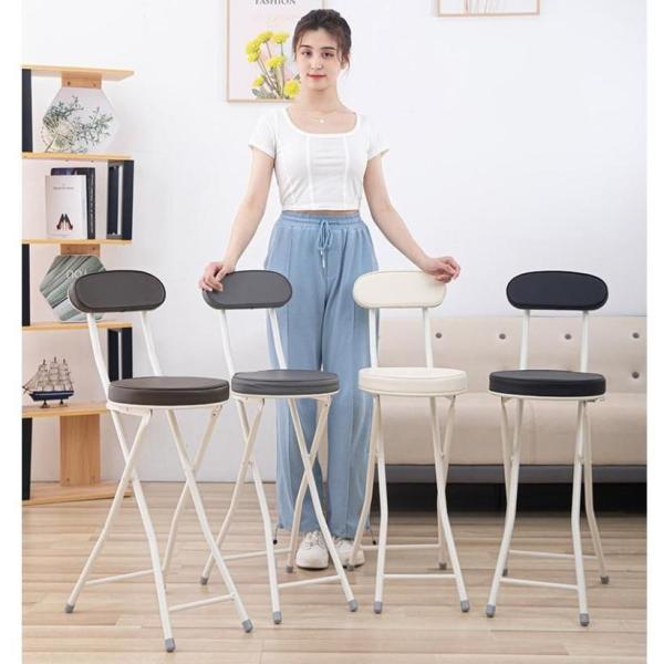 【商品サイズ】：335mm(幅)×440mm(奥行)×870mm(高さ)【座面までの高さ】：600mm【折り畳み時】：335mm(幅)×125mm(奥行)×955mm(高さ)【材質 】フレーム：スチール（φ19.1mm）【張地】：布（ポリエ...