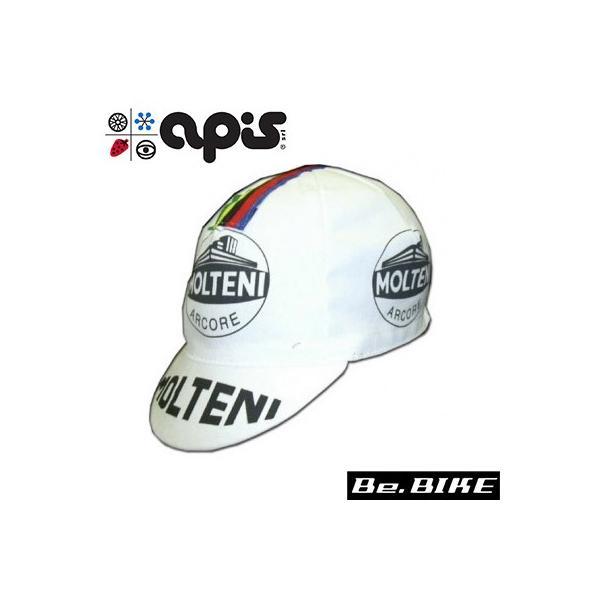 apis MOLTENI ホワイト 自転車 キャップ サイクルキャップ・サイクルキャップ・材質：コットン ・クラシックキャップ