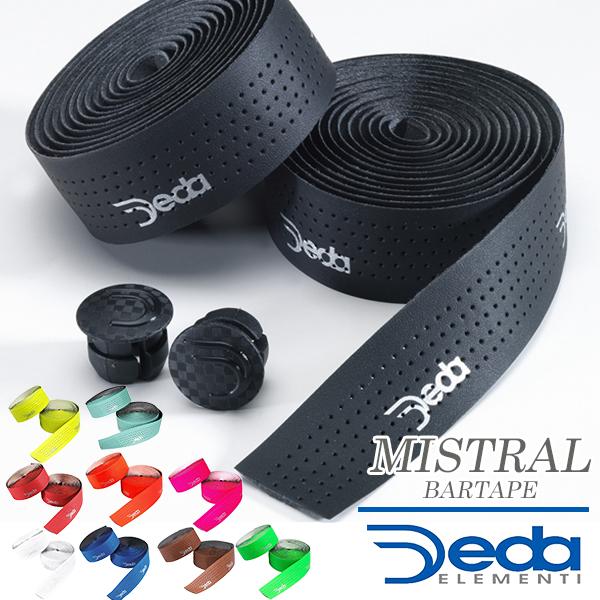 デダ バーテープ ミストラル ロゴ入り DEDA ELEMENTIMISTRAL エンドプラグ付属 自転車 バーテープ ロードバイク ２重構造スムーズな表面素材を用いた新しいバーテープ。薄手ながら二重構造のパッディングを用いることによりクッ...