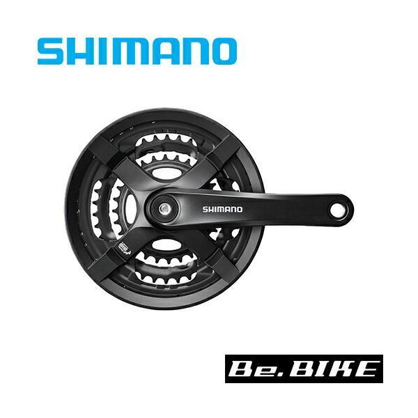 シマノ FC-TY501 ブラック 48X38X28T 175mm 8S/7S/6S チェーンガード付 ・対応BB 四角軸 122.5mm(D-NL)付属/クランク取付ボルト  EFCTY501E888CLB  SHIMANO TOURNEY