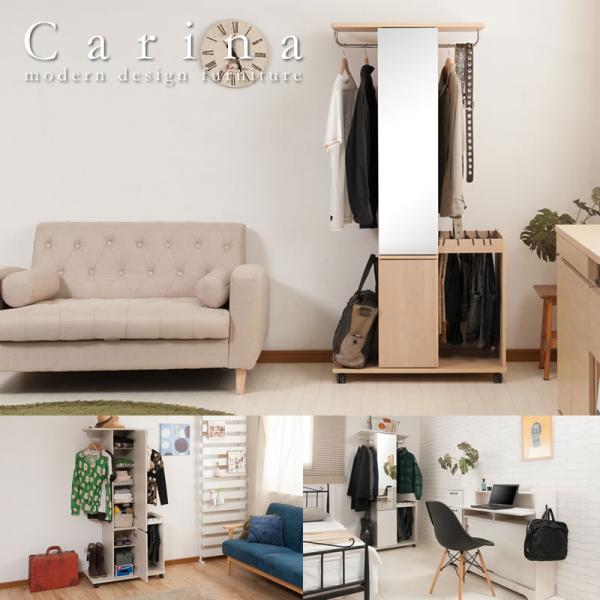 【アプリ・スマホでアクセスされている方は下記の「商品説明をもっと見る」ボタンを押して詳細をご確認ください。】丈の長いコートやワンピースも掛けられるダブルハンガータイプのミラー付きハンガーラック。大型ミラーで全身コーデチェックも快適。片側はス...