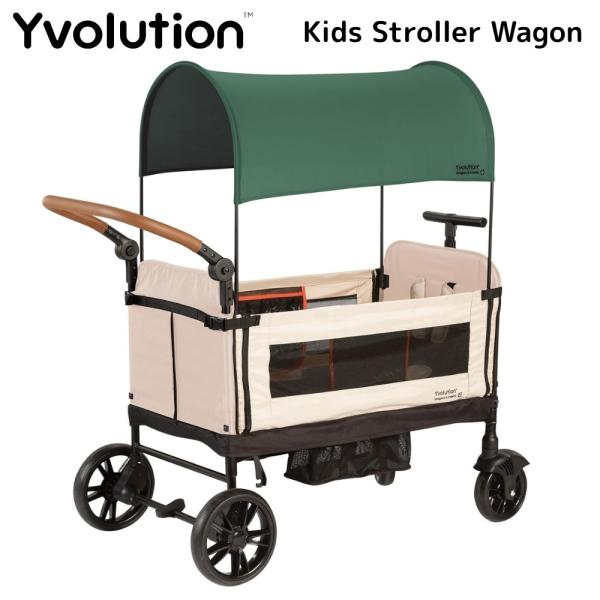 Yvolution ストローラーワゴン 2人乗り キャノピー付き 折りたたみワゴン家族のお出かけを、もっと快適に。Yvolution ストローラーワゴンは、ベビーカーの快適性とワゴンの収納力を兼ね備えた多機能モデルです。公園遊びやお買い物、...