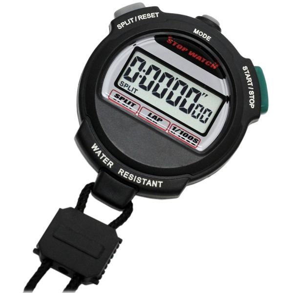 スプリットタイム計測/デュアルタイム計測1/100秒計測/ギャップタイム計測ストラップ付<br>JANコード:4983666114211