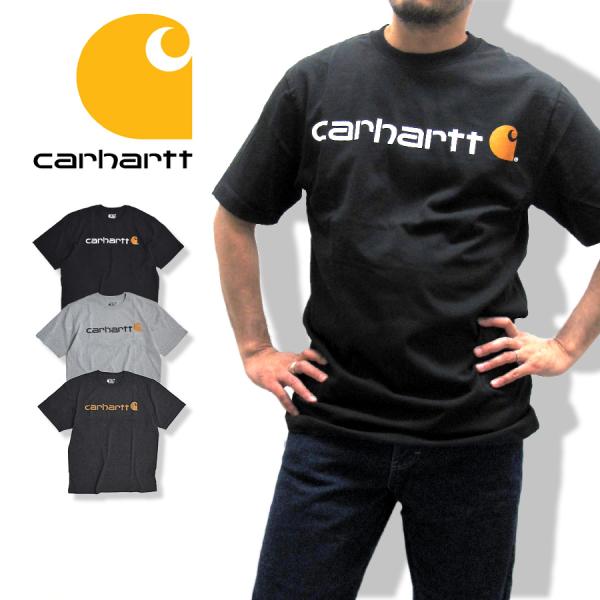 Carhartt カーハート Heavyweight Loose Fit Logo Graphic T-Shirtシグネチャ ロゴ 半袖Tシャツ ブランド ロゴTシャツ 黒  【宅配便配送】●商品コメント：ワークからストリートまで幅広い人た...