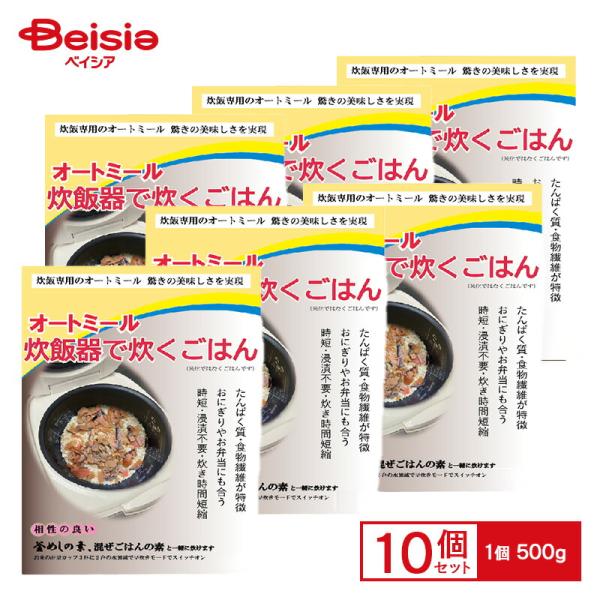 岐阜米穀 炊飯器で炊けるオートミールごはん 500g×10袋