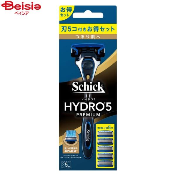 シック Schick ハイドロ5プレミアムつるり肌コンボパック ホルダー刃付＋替刃 4個 髭剃り シェーバー