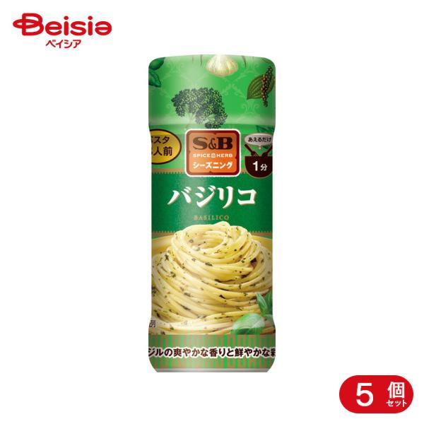 エスビー食品 S&amp;B SPICE&amp;HERBシーズニング バジリコ ボトル 40g 5個