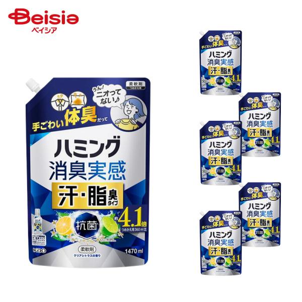 ハミング消臭実感 汗・脂臭 Cシトラス スパウト大 1470ml×6個セット
