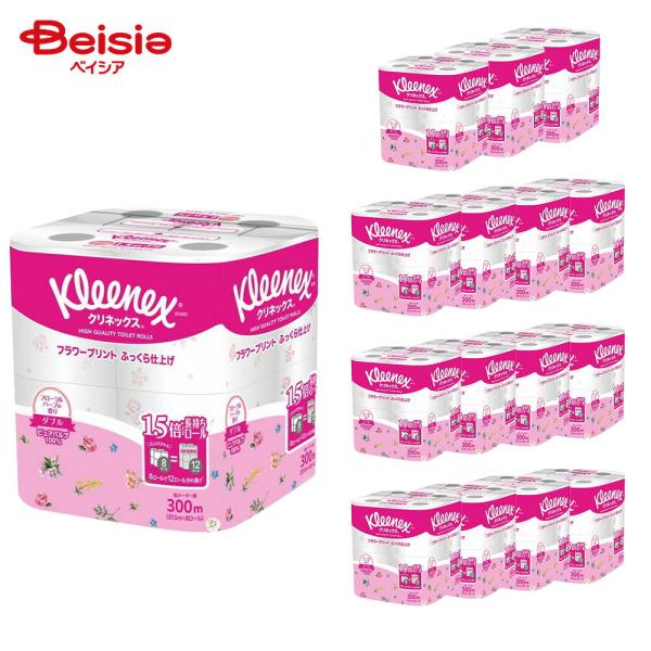 クリネックスコンパクトロール1.5倍8ロールプリント ×16個セット