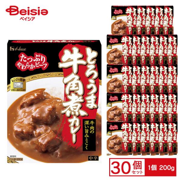 ハウス とろうま牛角煮カレー ＜中辛＞ 200g×30個 ケース販売 まとめ買い