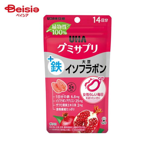UHA味覚糖 UHAグミサプリ 鉄+大豆イソフラボン 14日分 (28粒)