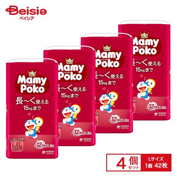 ユニ・チャーム マミーポコパンツ ドラえもん Lサイズ 9kg〜15kg 42枚×4個入