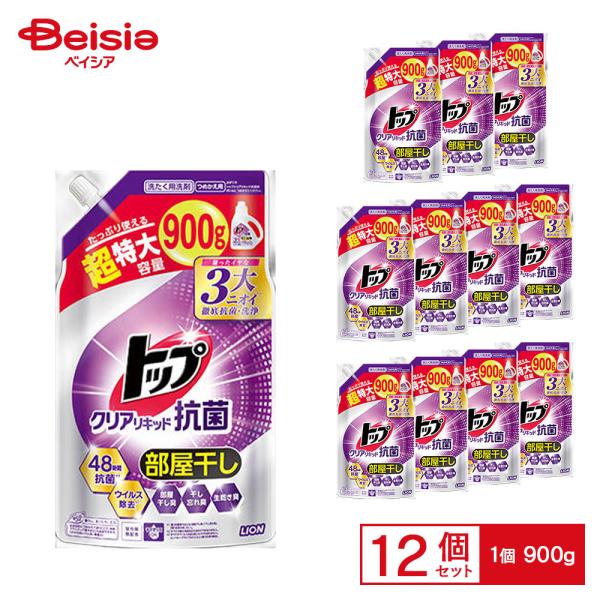 ライオン トップクリアリキッド抗菌 詰替 超特大 900g×12個
