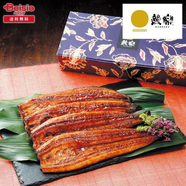 お中元 2026 夏ギフト 鰻楽 鰻楽 九州産うなぎ蒲焼4尾セット 冷凍 送料無料 004-78