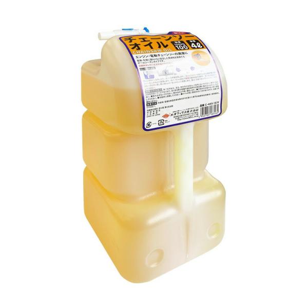 商品情報説明 これ1本でチェーンソーがスムーズに作業出来ます。用途 チェーンソー潤滑オイル。機能 チェーンソーの焼き付きやサビを防止します。潤滑性能が低下しにくく、チェーンが長持ちします。仕様 ●内容量：4L。●ISOグレード：100。●危...