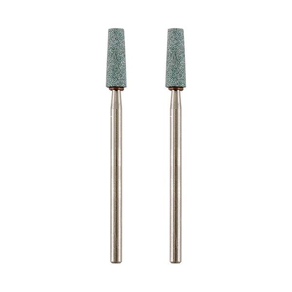 [商品説明]ミニルーター専用の軸付砥石です金属、ガラスなどの研削、研磨硬度が高く、硬い材質の研磨に最適ですガラス・セトモノ・宝石・金属などの研削・彫刻・研磨ができます●シャフト径：2.35mm●形状：棒型径3mm×12mm●2本入●適合機種...