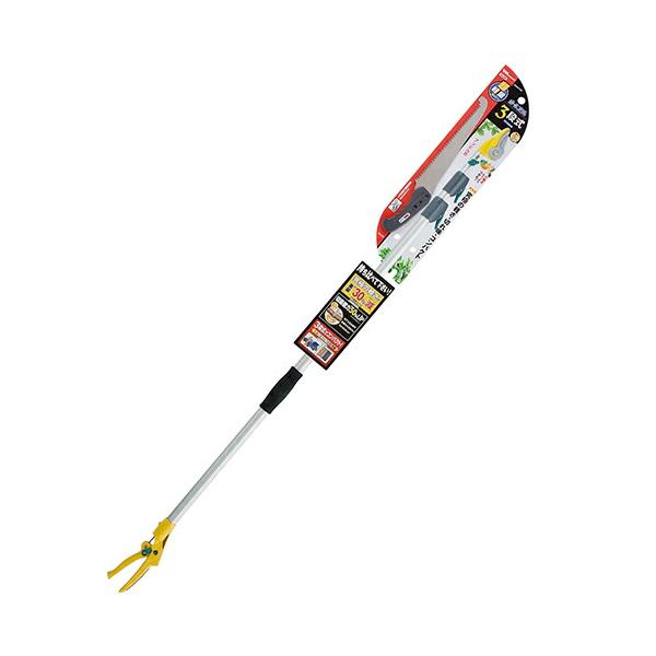 [商品説明]3段式でコンパクト、最短1.4mで持ち運びも便利で、物置や車のトランクにも収納できます高い枝の剪定、果実採取18段階伸縮で高い枝の剪定、果実採取がすばやくできます可動式キャッチ機能が付いているので、カットした細い枝や太い枝、果実...