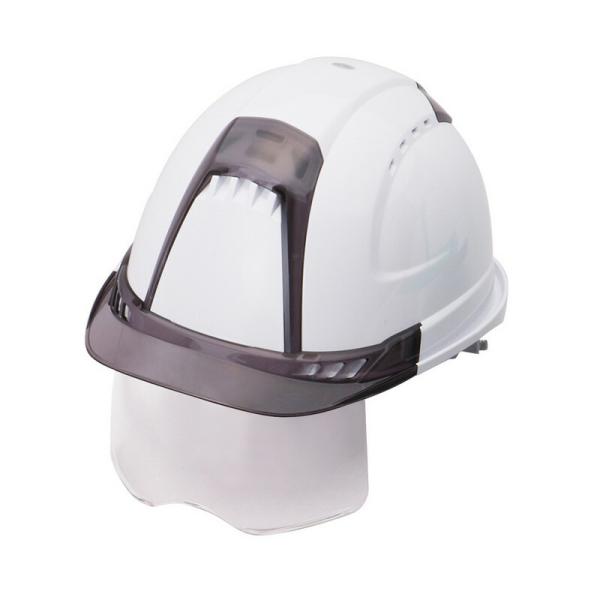 商品情報説明 シールド付きヘルメット(通気孔付き)です。用途 飛来・落下物用・墜落時保護用。機能 幅の広いシールドレンズ内臓で、交換できる透明ヒサシを採用し、帽体内の通気性をアップしています。電気工事・建設・土木・工場、高所作業に最適です。...