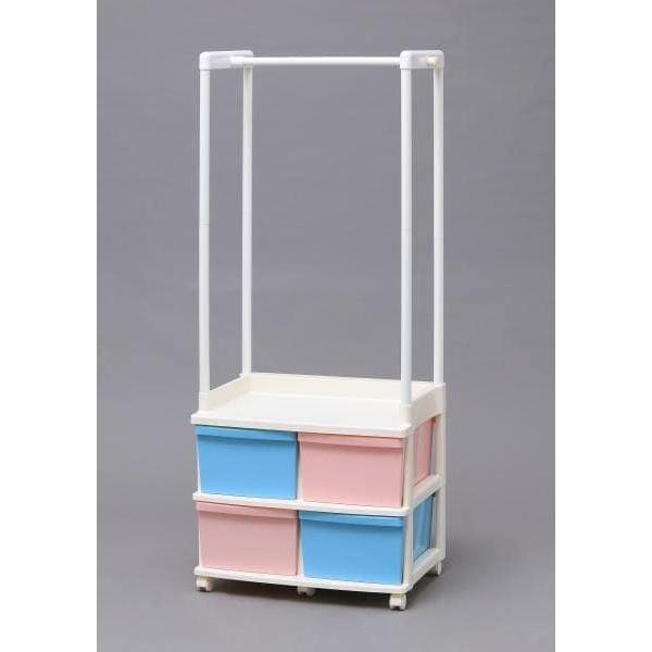 アイリスオーヤマ キッズチェストハンガー KCH-6214A ペールブルー/ペールピンク
