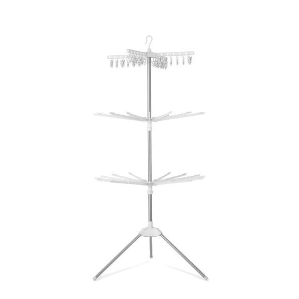 アイリスオーヤマ ステンレス室内物干し パラソル3段 CLS-173R ホワイト　【 爆買 】