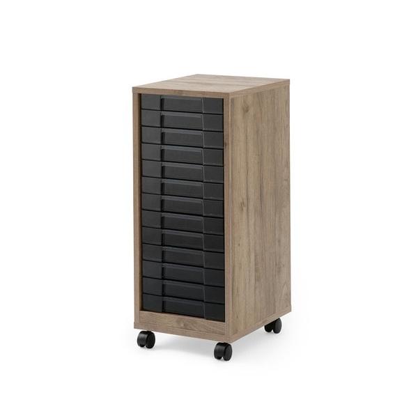 アイリスオーヤマ 木製フロアケース MFE-7130 アッシュブラウン／クリアブラック