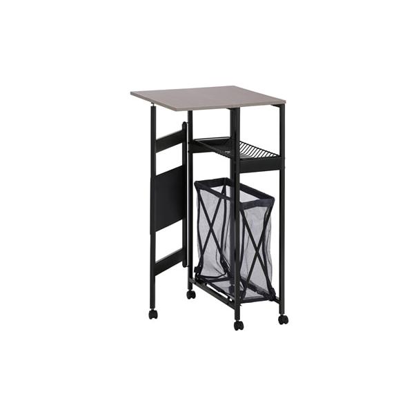 アイリスオーヤマ 天板付きランドリーワゴン スリムタイプ バスケット付 TLAW-B220 ブラック