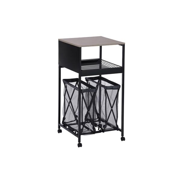 アイリスオーヤマ 天板付きランドリーワゴン ワイドタイプ バスケット付 TLAW-B420 ブラック