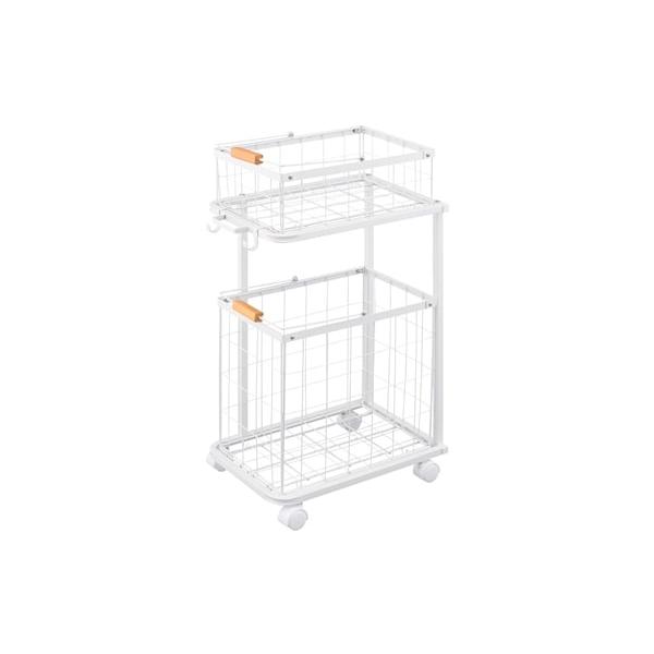 アイリスオーヤマ ランドリーバスケットワゴン2段 LBW-452 ホワイト