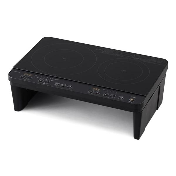 アイリスオーヤマ 2口IHコンロ脚付き ブラック IHK-WT41S-B |