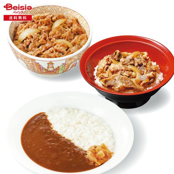 お中元 2026 夏ギフト トロナジャパン すき家牛丼の具・牛カルビ丼の具・横濱カレーセット 冷凍 送料無料 532-55
