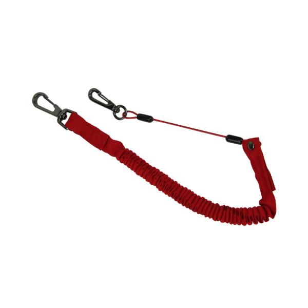 商品情報説明 ウレタン樹脂コーティング+布でからみにくく耐久性抜群です。用途 工具の落下紛失防止対策。機能 二つ折りでスッキリ装着できます。工具を取付けてジャストサイズです。端から端までワイヤーが入っています。仕様 ●色：レッド。●最大伸長...