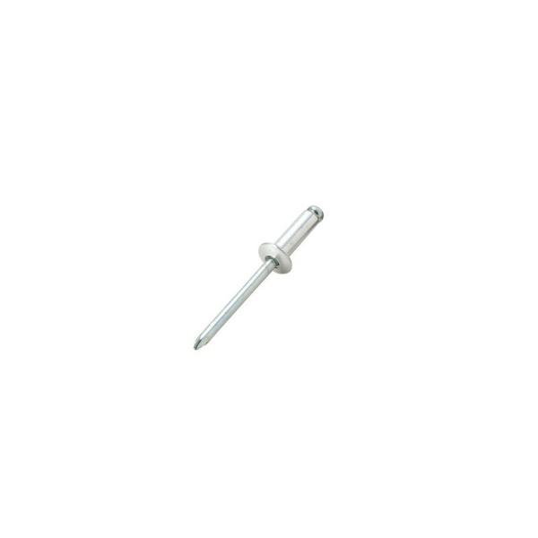 商品情報説明 1サイズのリベットで広範囲の板厚に対応できます。用途 部材と母材の締結。機能 広範囲の板厚に対応できるハンドリベッター用のブラインドリベットです。フランジ(リベット本体)はアルミ製でサビに強くなっています。仕様 ●リベット径：...