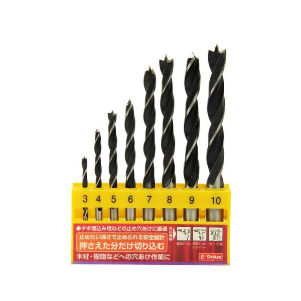 商品情報説明 安定した穴あけ作業ができる木工用ドリルです。用途 木板・合板の穴あけ作業。機能 穴あけしやすいブラッドボイント刃です。止め穴に最適です。安定した穴あけ作業ができます。携帯に便利な収納ケースが付いています。仕様 ●サイズ：3・4...
