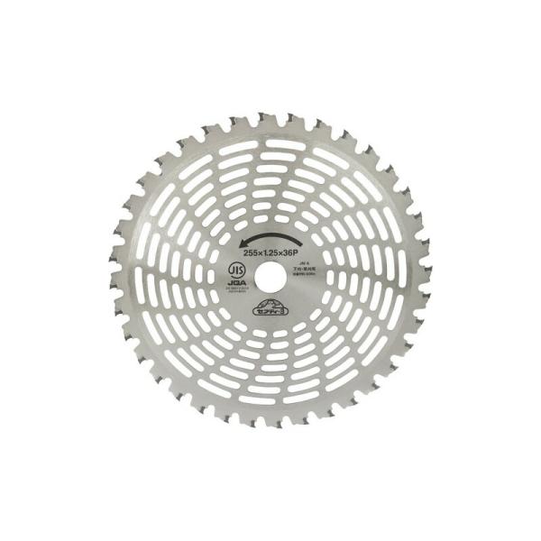 商品情報説明 草刈作業をより快適に行う多機能チップソー。用途 草刈作業用。機能 台金部軽量設計により草刈時の疲労を軽減します。R形状チップ採用で草を逃がさず切味性能をあげています。大型チップ＋コブ付きで耐久性能をアップしました。表面はクロー...