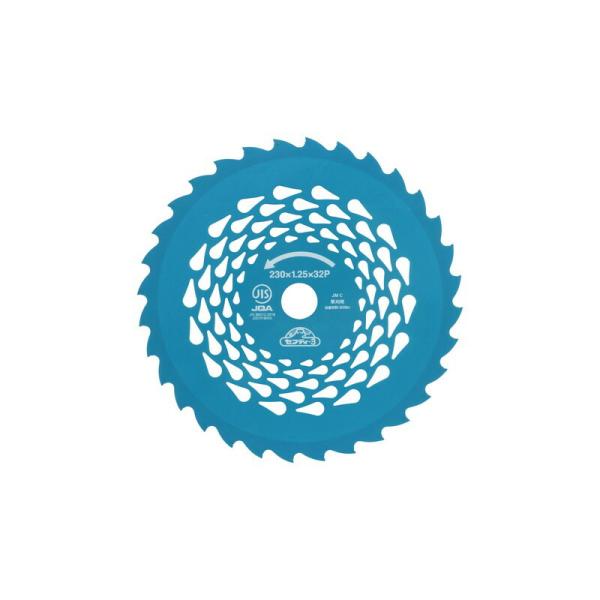 商品情報説明 従来チップソーと比較しバッテリーが長持ち致します。用途 草刈作業用。機能 4つの特徴で作業時の空気の抵抗を大幅軽減します。独自の特殊台金形状(穴あけ構造)です。超薄型超硬チップを採用しています。特殊表面加工(電着塗装)を施して...