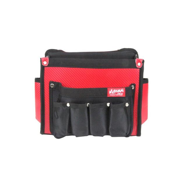 商品情報説明 深紅に染まる逸品「紅」シリーズの内装用腰袋です。用途 ツールの収納・携帯。機能 回転式安全コード取り付け金具がついています。内側に樹脂板補強を施し中のごみが簡単に処理できます。仕様 ●サイズ：約幅330×高さ320×奥行140...