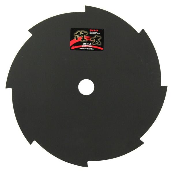 商品情報説明 刈払機用の草刈刃です。用途 草刈り用。機能 やわらかい草に最適です。仕様 ●外径：255mm。●厚さ：1.4mm。●刃数：8枚。材質等付属品・部品など注意・ご案内 刈払機の安全カバーを適切に装着し、防災メガネ、ヘルメット、手袋...