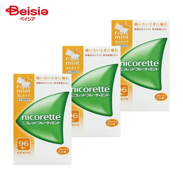 【指定第2類医薬品】ニコレットフルーティミント 96個 3個