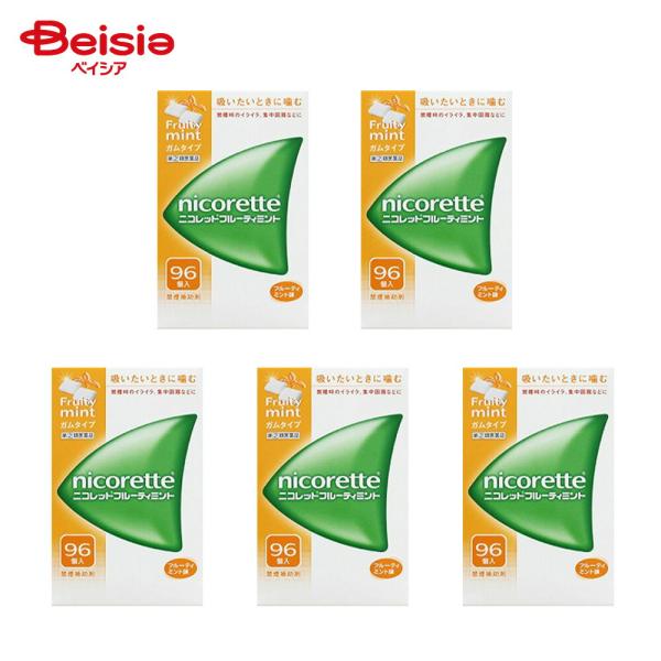 【指定第2類医薬品】ニコレットフルーティミント 96個 5個