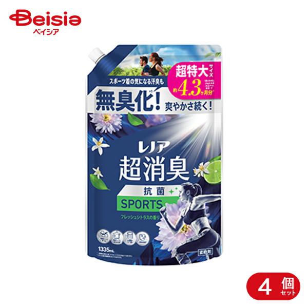 P&amp;Gジャパン レノア超消臭スポーツ詰替超特大 1335ml×4個