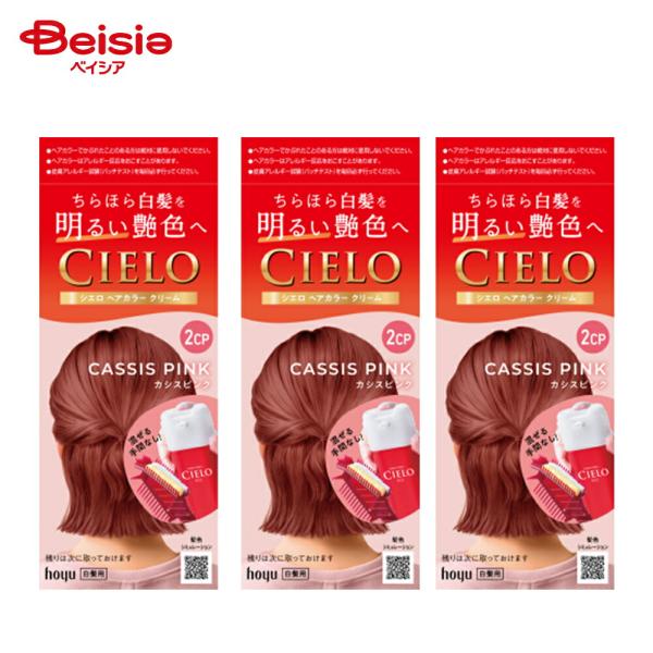 ホーユー シエロ (CIELO) ヘアカラーEXクリーム 2CP カシスピンク 80g×3個