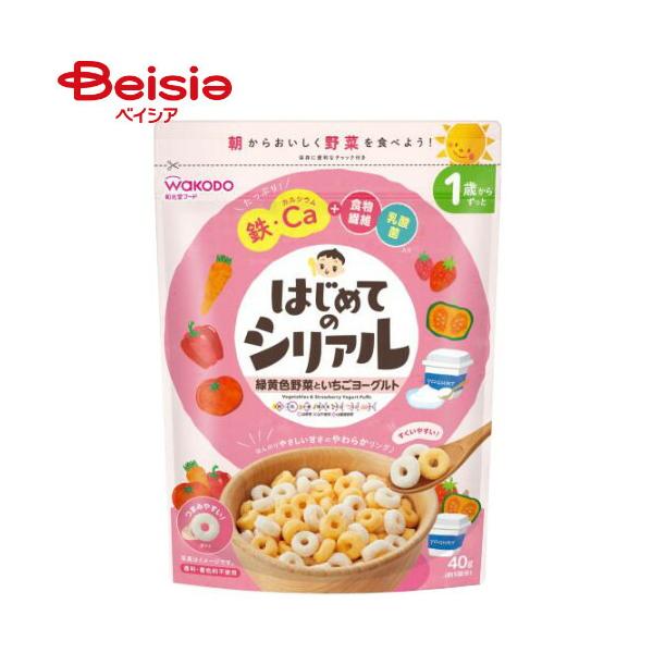 ■メーカー名：アサヒ4種類の緑黄色野菜といちご、ヨーグルト、国産米をパフにした甘さひかえめのシリアルです。野菜やいちごヨーグルトのやさしい風味です。※予告なくパッケージ、商品名、産地等が変更になる場合がございます。予めご了承ください。