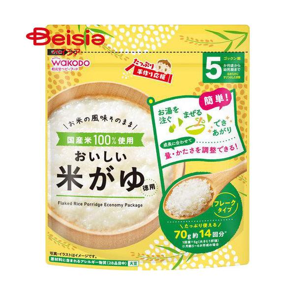 ■メーカー名：アサヒお湯をそそいで混ぜるだけで、簡単になめらかなおいしいおかゆができる！　成長にあわせて、量、かたさを調整できる。国産米１００％使用、お米の風味そのまま！フレークタイプのおいしい米がゆです。着色料・香料・保存料不使用※予告な...