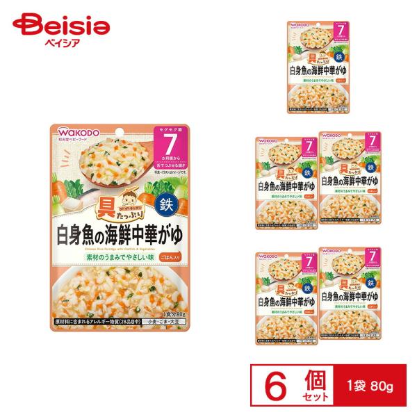 アサヒ 具たっぷりグーグー 白身魚の海鮮中華がゆ 80g×6個