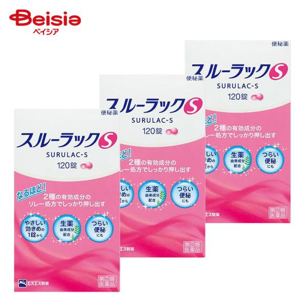 【指定第2類医薬品】スルーラックS 120錠 3個