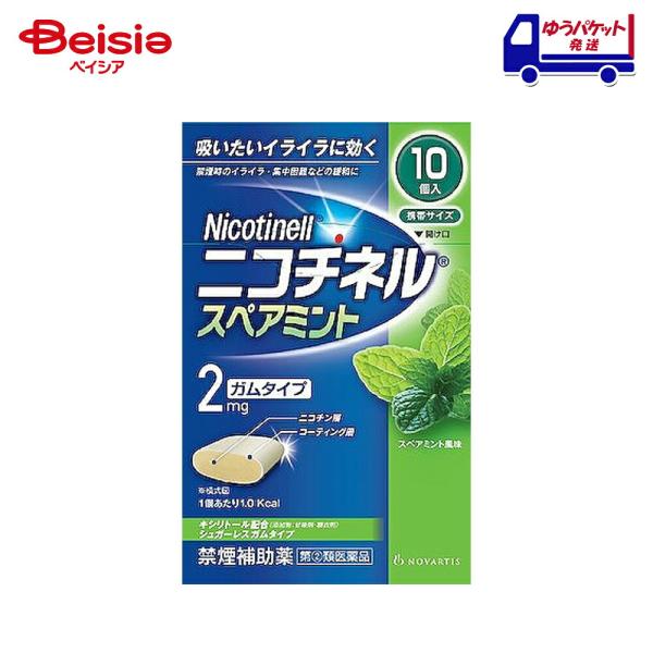 【指定第2類医薬品】ニコチネル スペアミント 10個